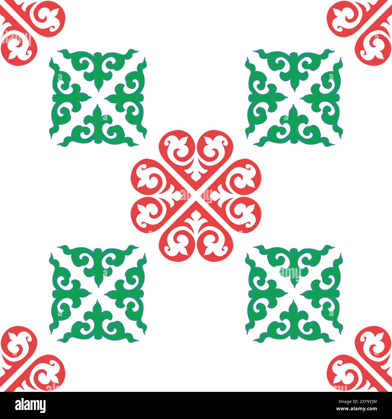 Real Tatar seamless pattern. Islamic floral geometry. Culture of the ...