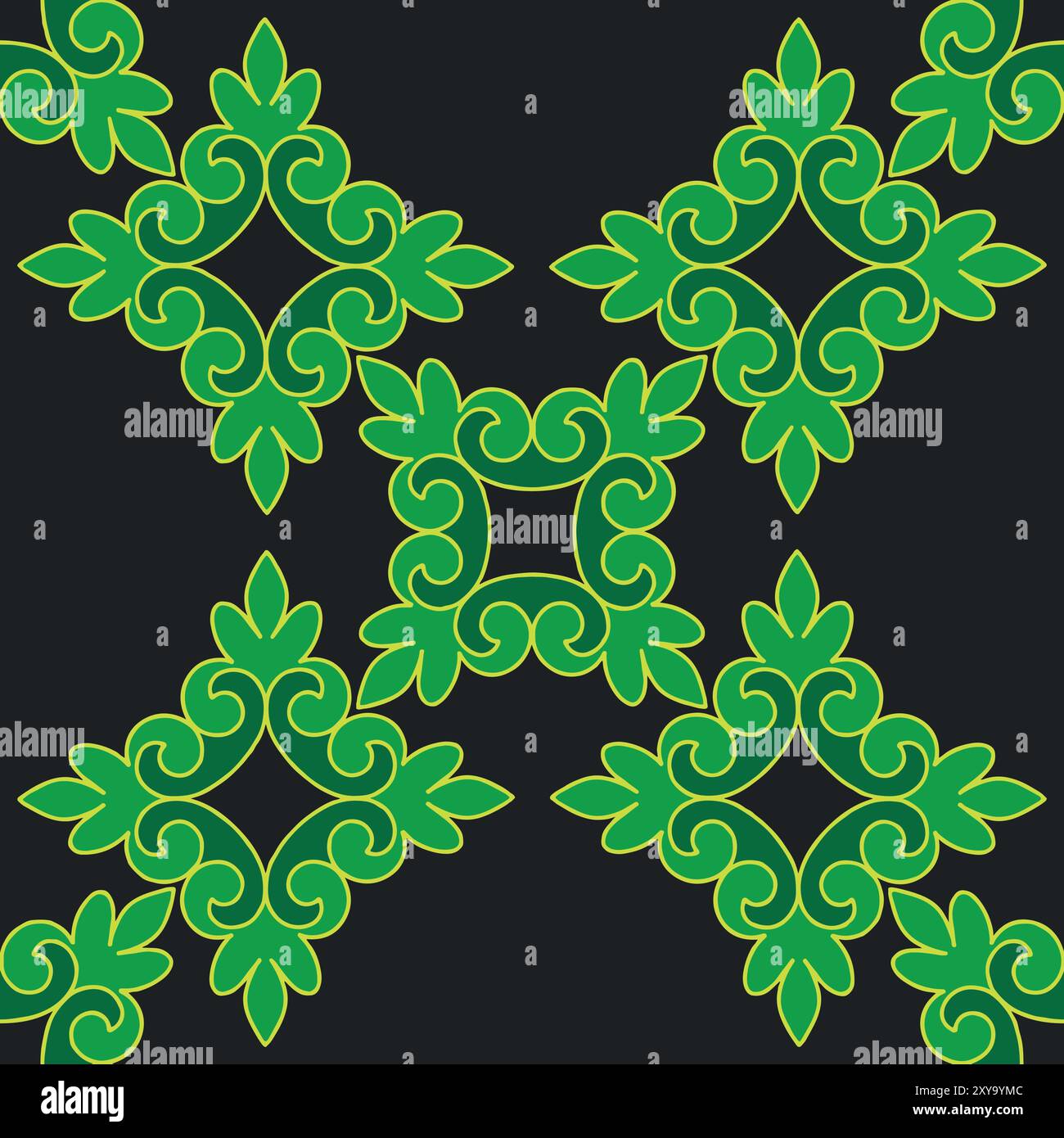 Real Tatar seamless pattern. Islamic floral geometry. Culture of the ...
