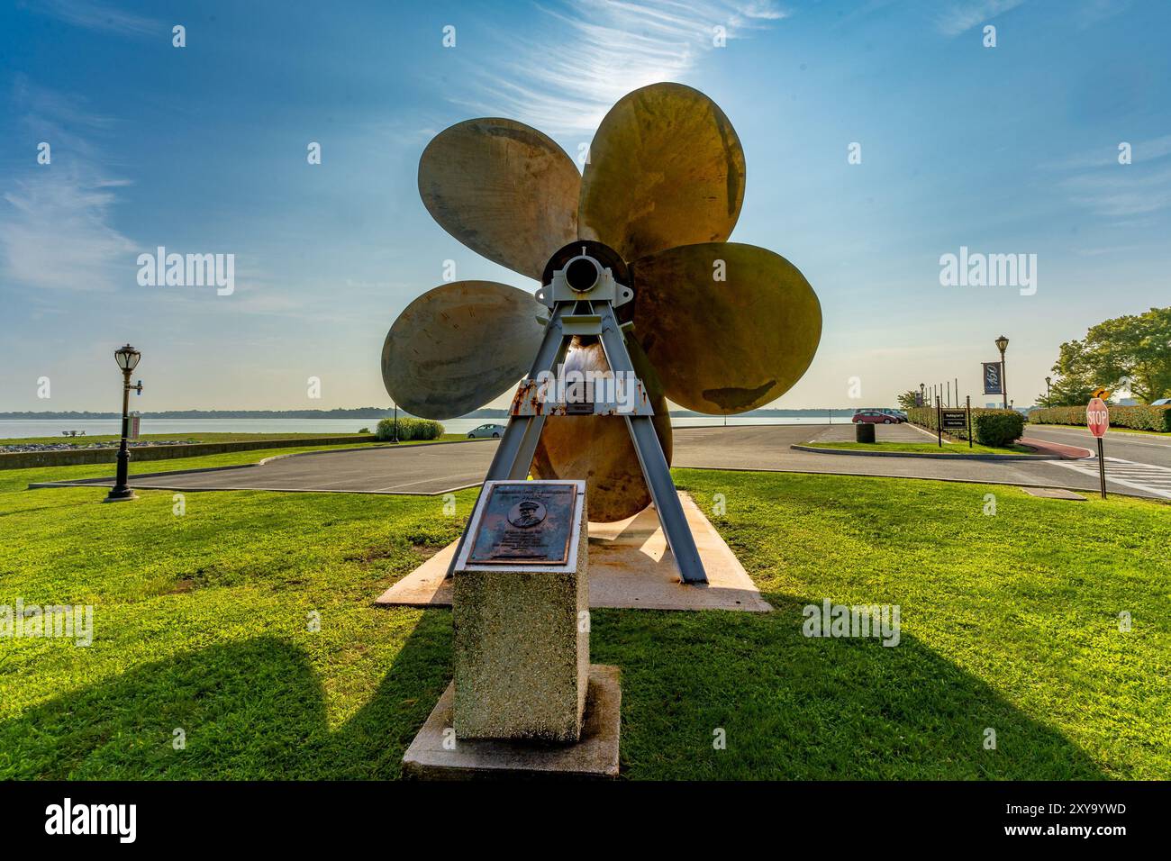 Bronx, NY - US - Aug 24, 2024 The propeller of the S.S. United States ...