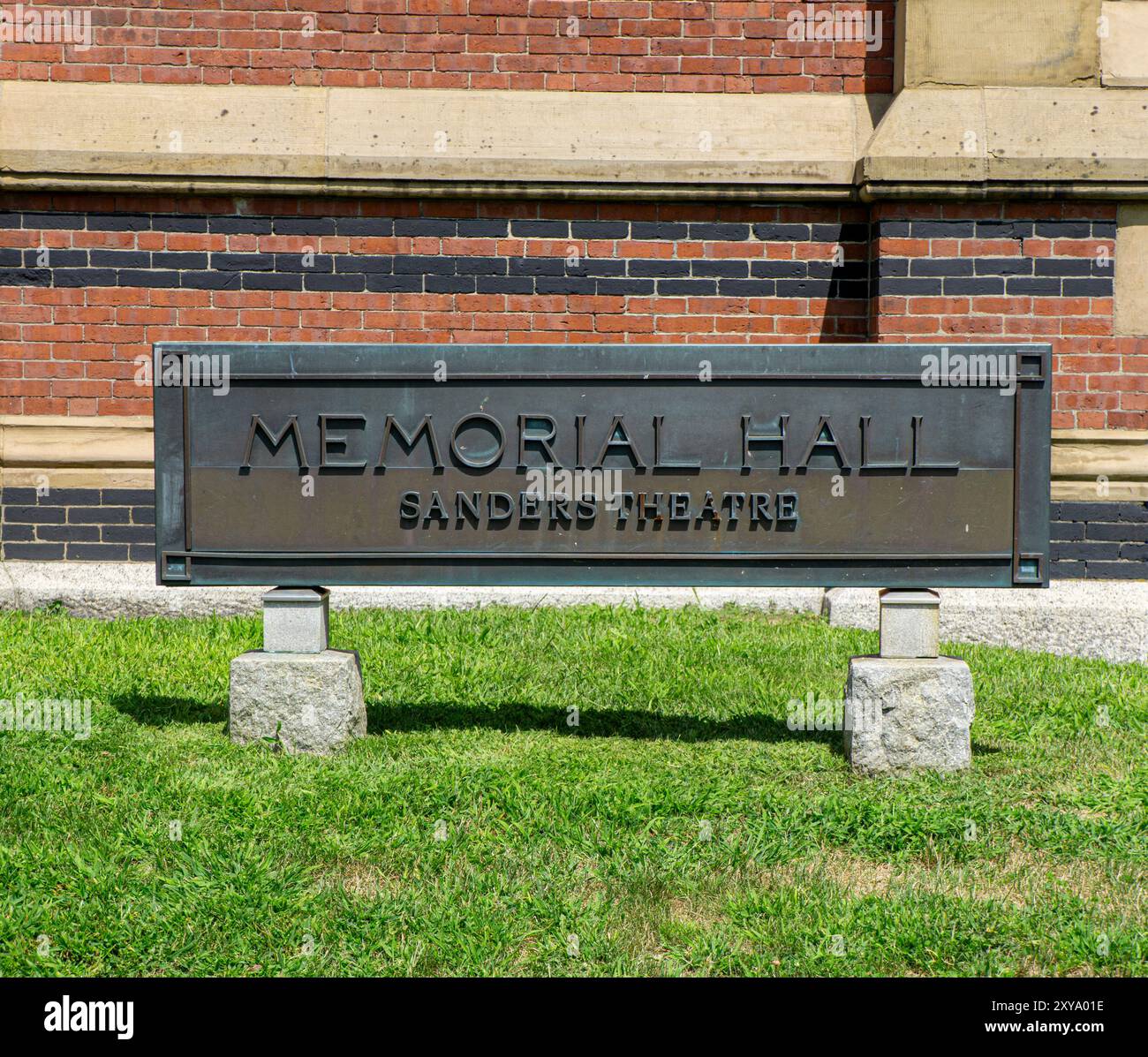 Sanders Theatre at Memorial Hall, exterior building sign, Harvard ...