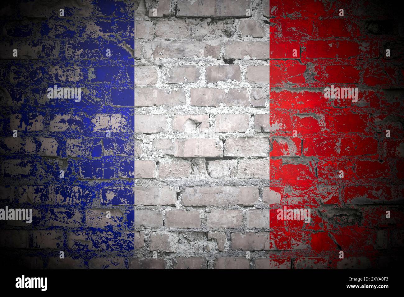 Flag of france on plaster wall hi-res stock photography and images - Alamy