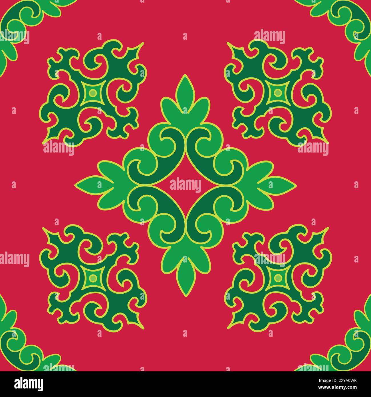 Real Tatar seamless pattern. Islamic floral geometry. Culture of the ...