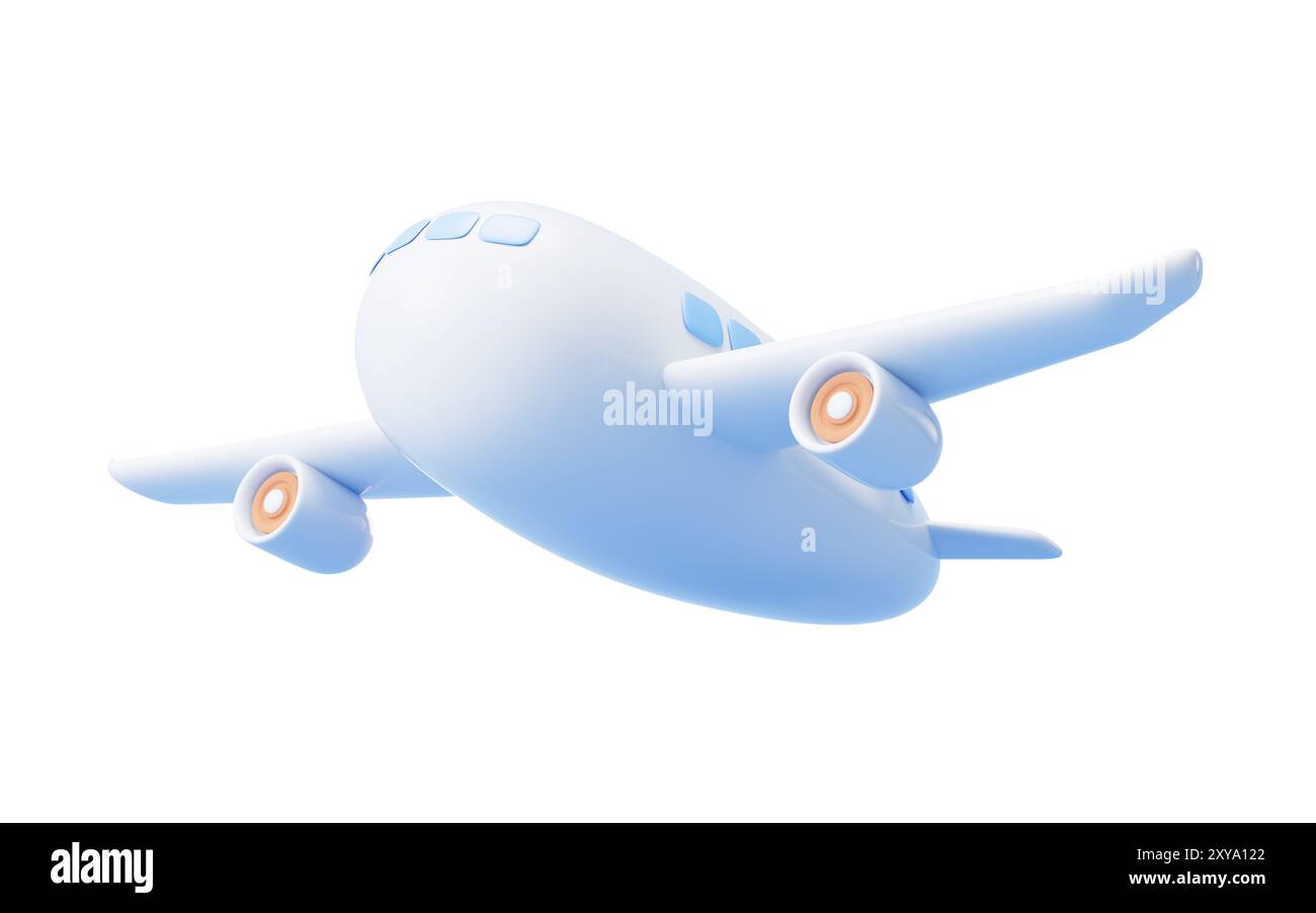 Air plane with cartoon style, 3d rendering. Digital drawing Stock Photo ...