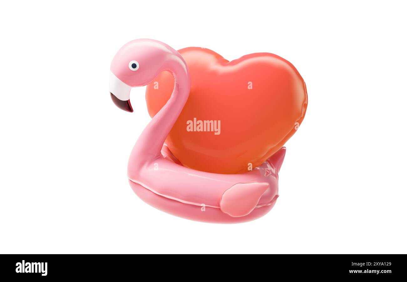 Flamingo inflatable ring cartoon hi-res stock photography and images ...
