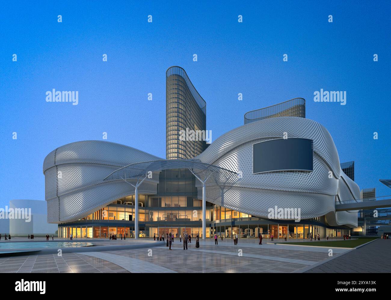 3d render of skyscrapers at sunset Stock Photo - Alamy