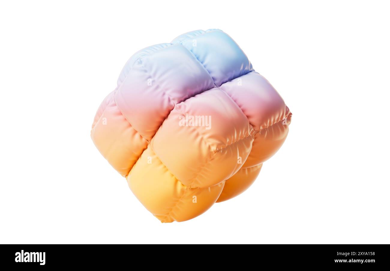 Inflatable soft balloon cube, 3d rendering. 3D illustration Stock Photo ...