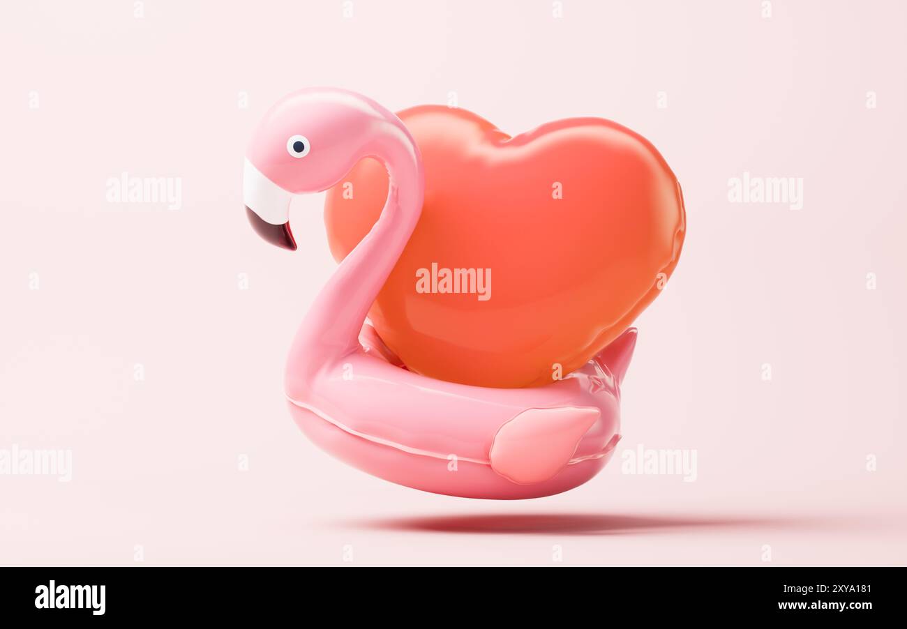 Flamingo inflatable ring cartoon hi-res stock photography and images ...
