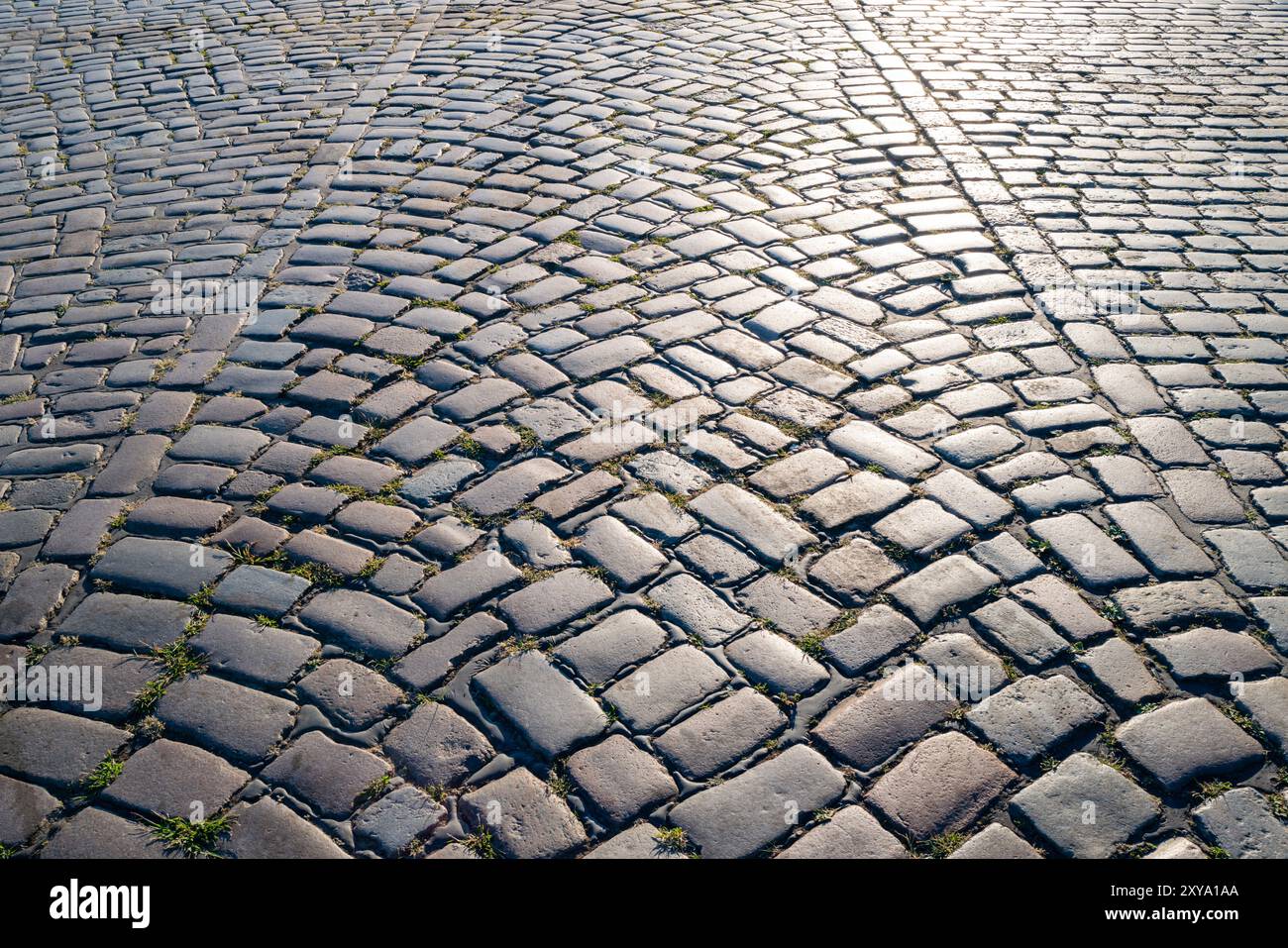 Stone road texture. Stone walk background. Granite cobblestoned ...