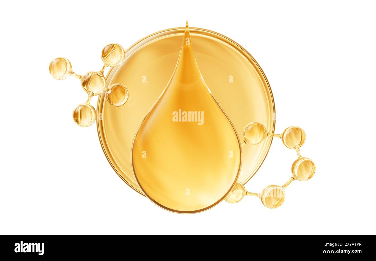 Golden liquid water drop, 3d rendering. 3D illustration Stock Photo - Alamy