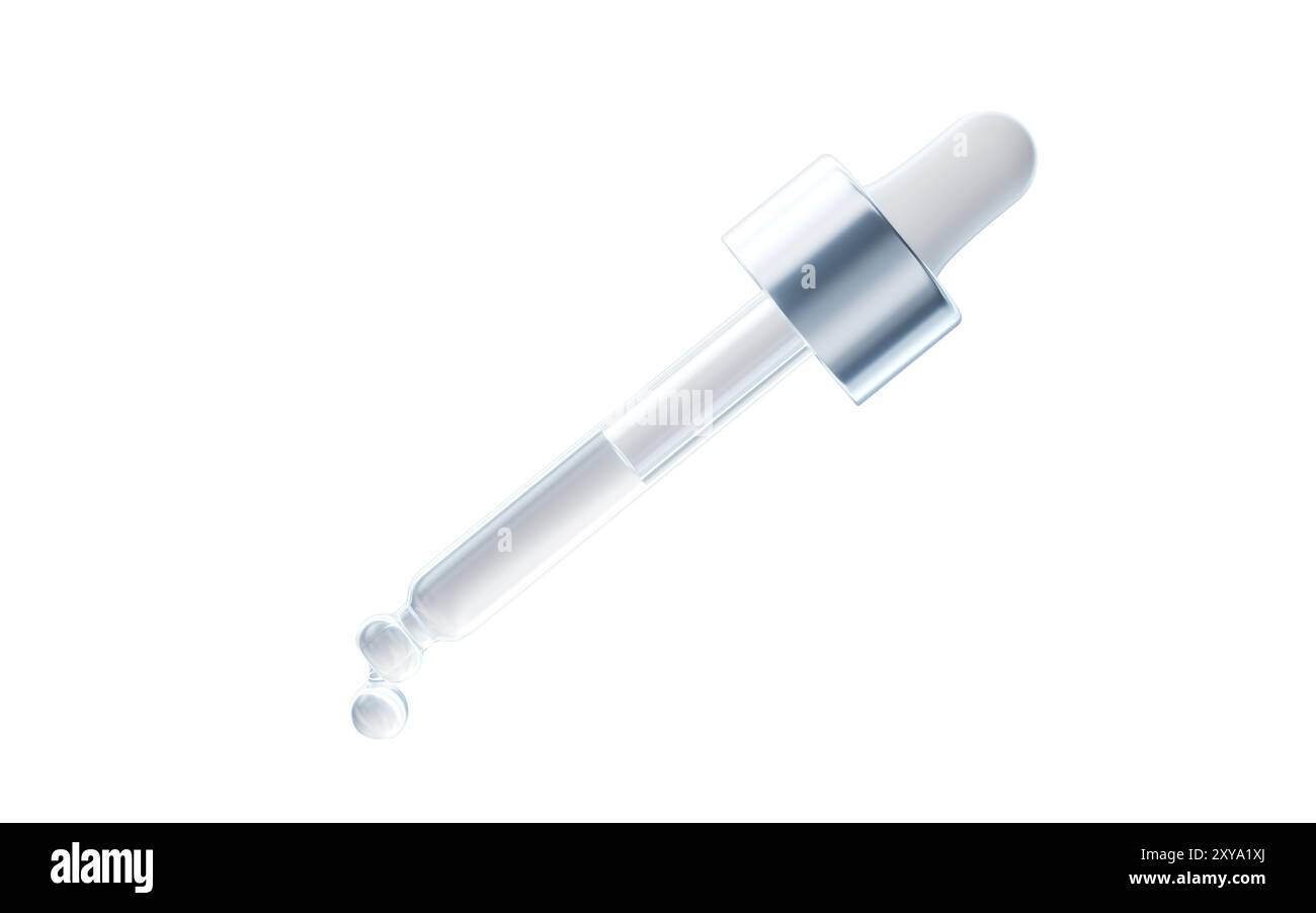 Cosmetics liquid dropper with skin care concept, 3d rendering. 3D ...