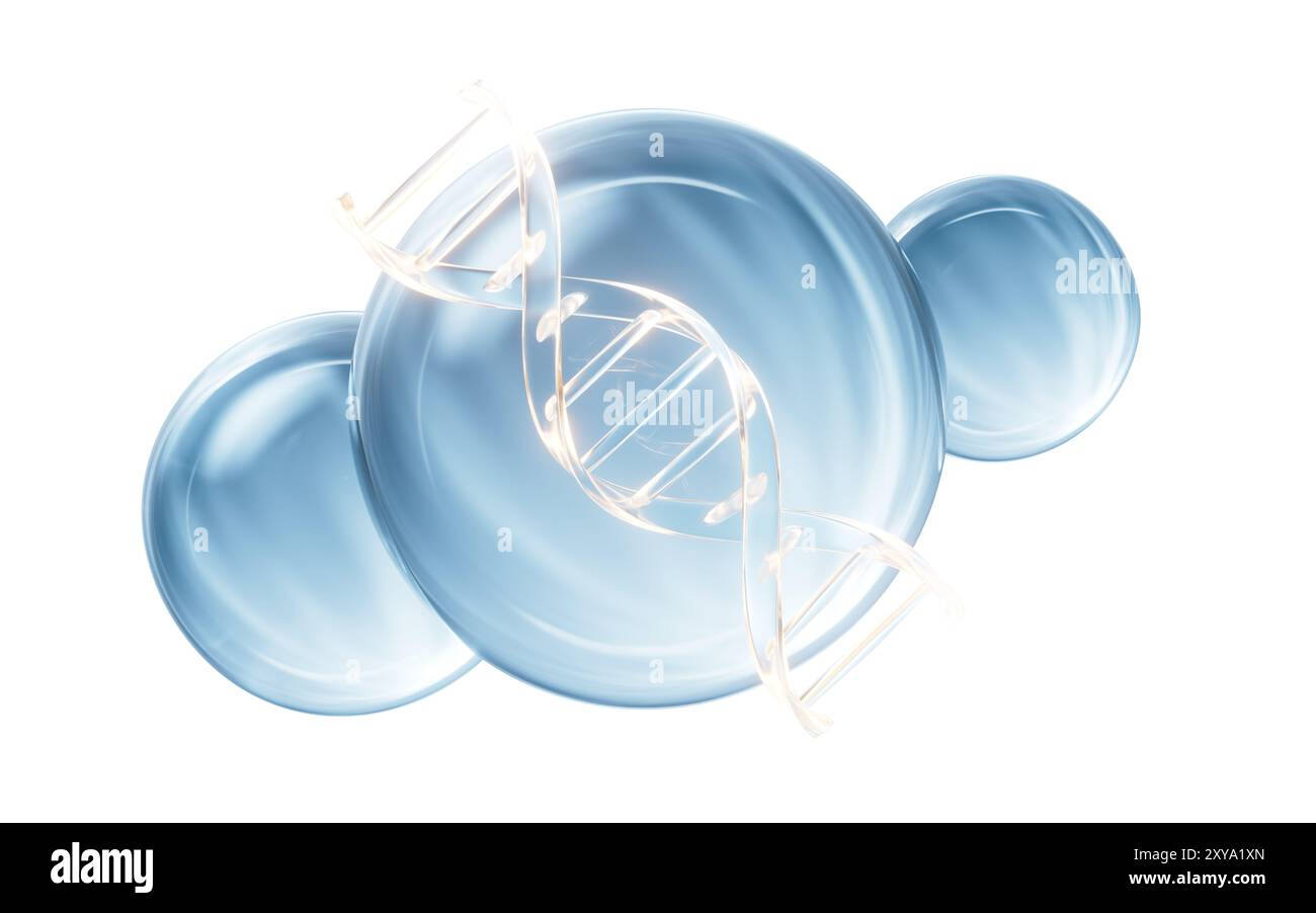 DNA with biological concept, 3d rendering. 3D illustration Stock Photo ...