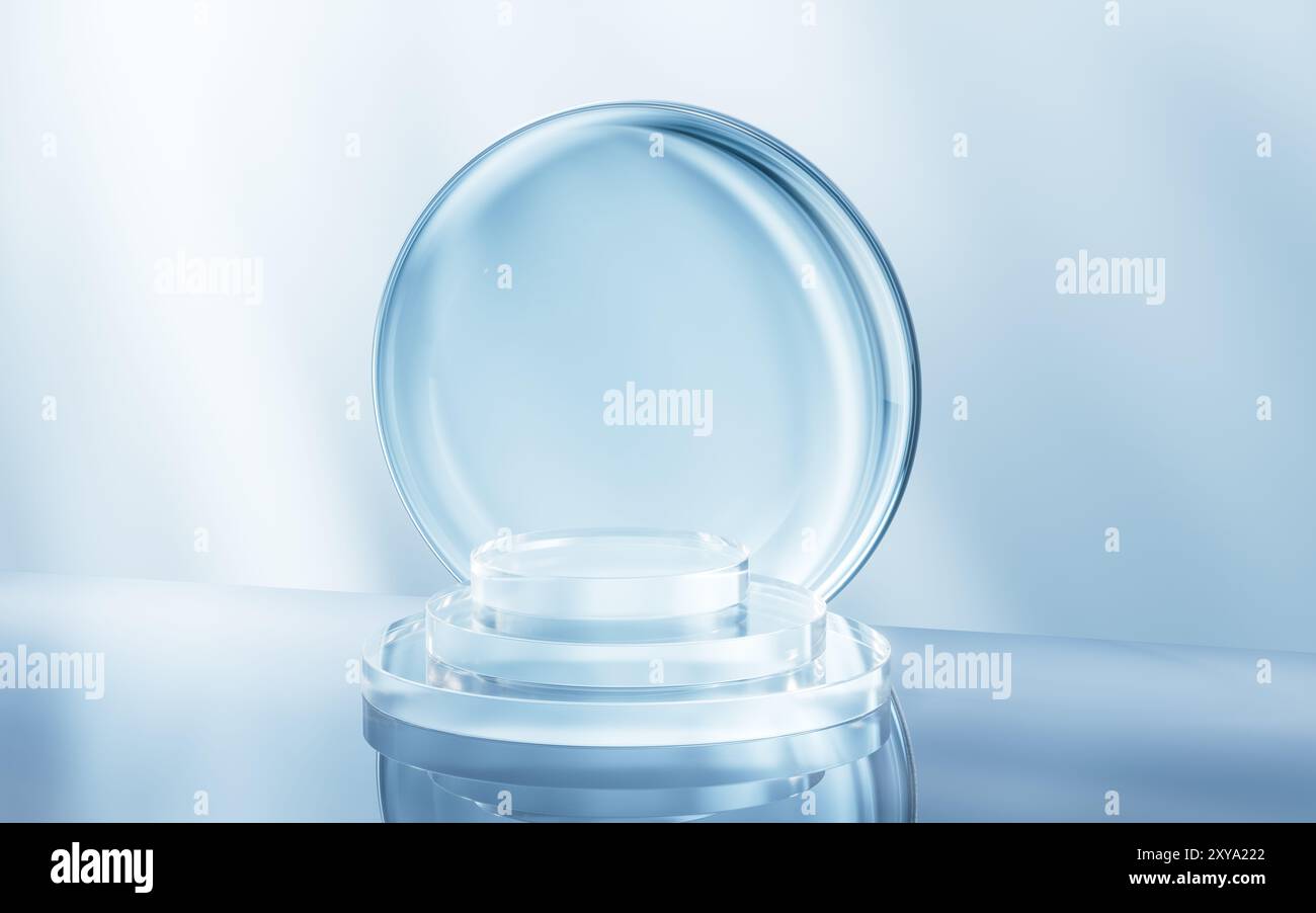 Transparent glass stage background, 3d rendering. 3D illustration Stock ...