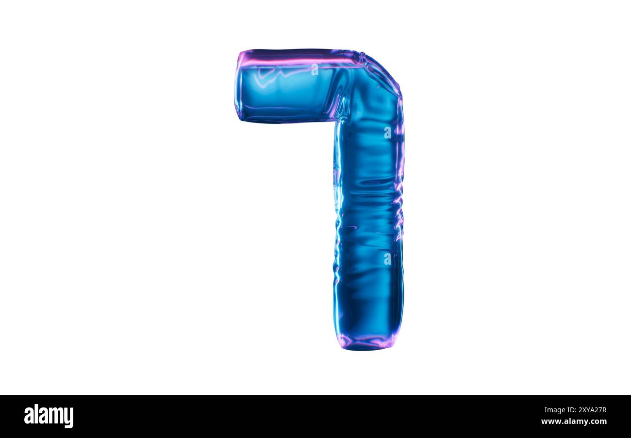 Soft balloon numbers with neon styles, 3d rendering. 3D illustration ...