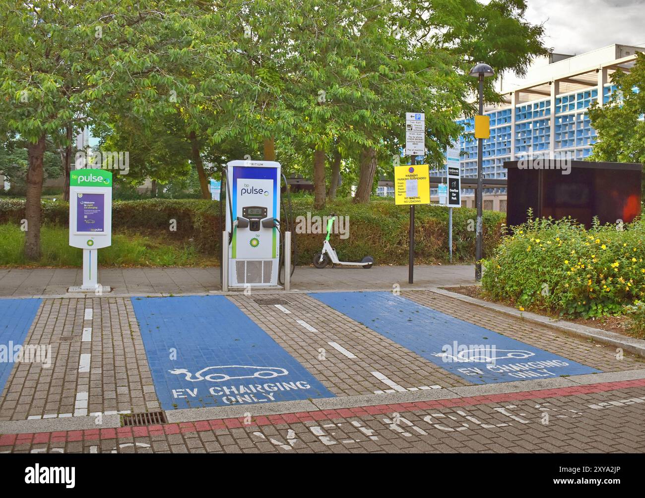 BP Pulse EV charging point in Central Milton Keynes Stock Photo - Alamy