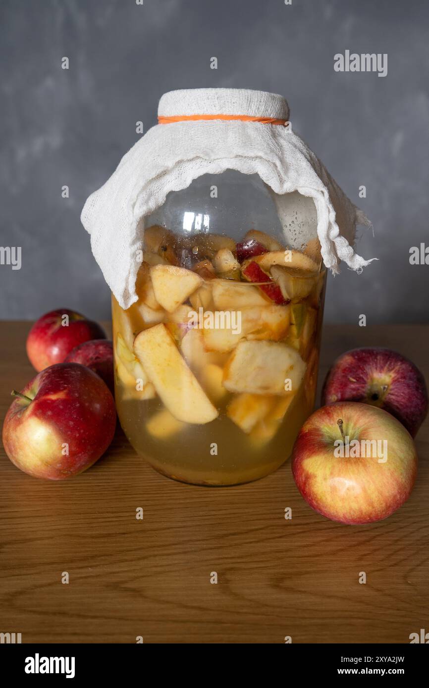 Apple cider vinegar. Creating apple vinegar, super healthy vinegar made ...