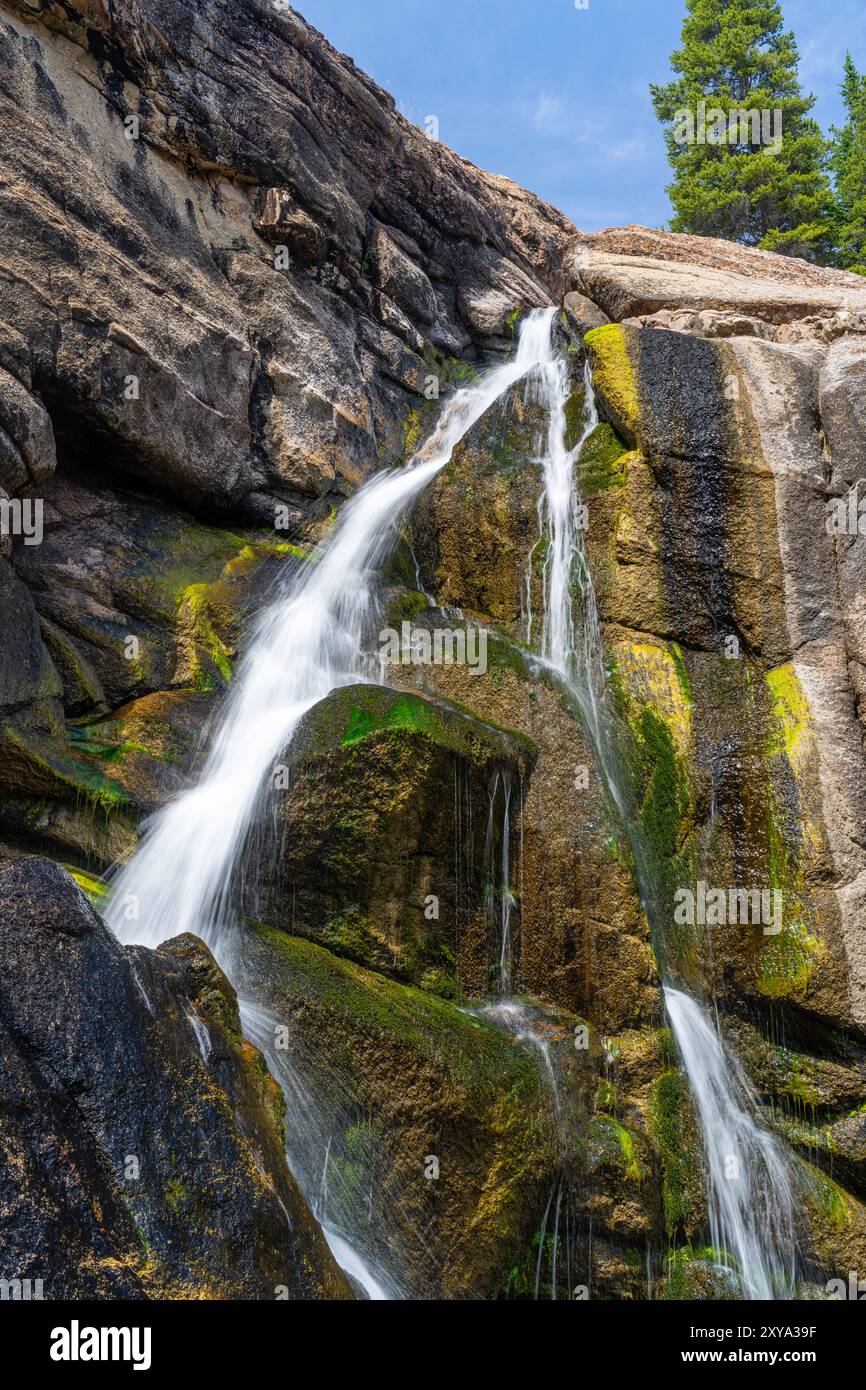 Paradise Falls is an easy hike from Highway 14A in the Bighorn National ...