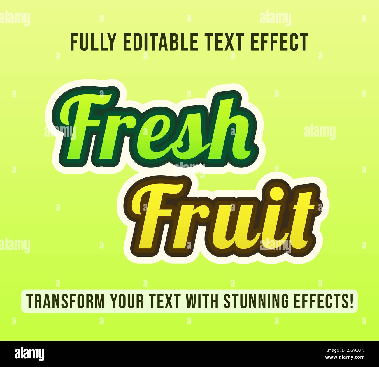 Editable text effects with Fresh Fruit theme, Customizable and Ready to ...