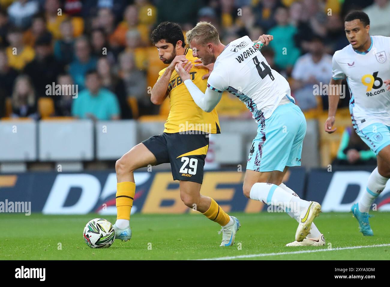 Match action between burnley and wolverhampton wanderers hi-res stock ...