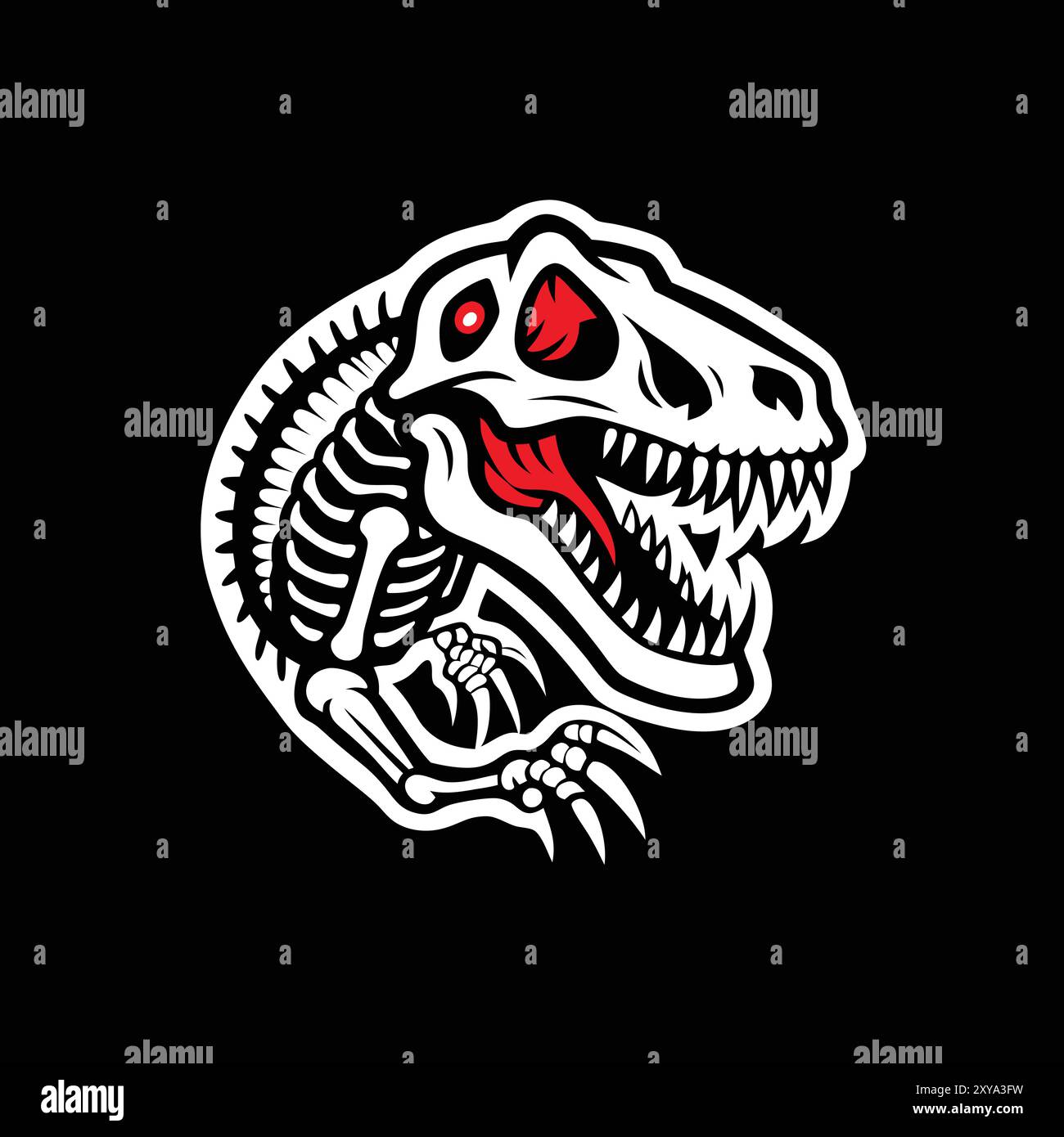 Tyrannosaurus Dinosaur head vector logo template and tshirt design on ...