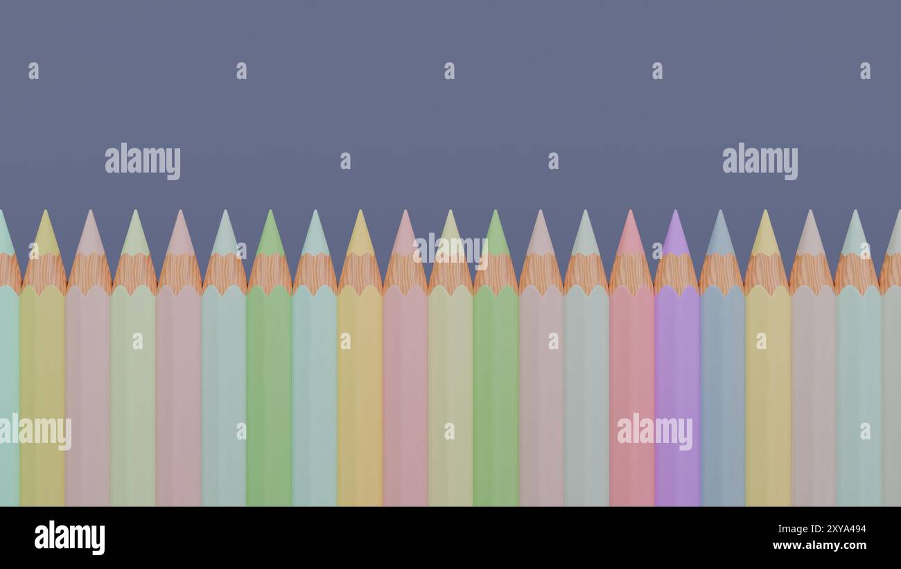 Pencils in different pastel colors side by side Stock Photo - Alamy