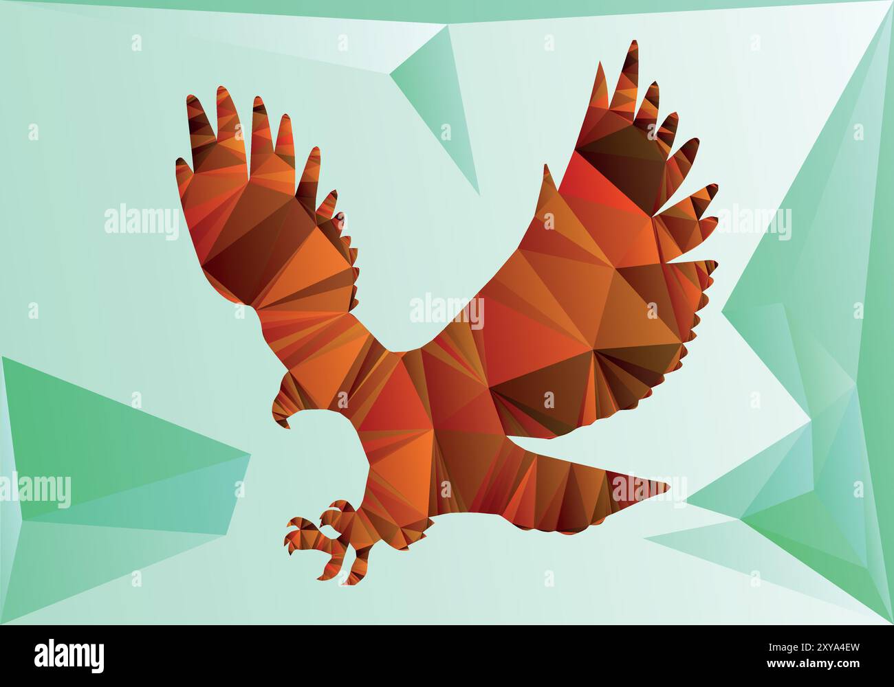 Polygonal wild flying eagle triangle Dimond shapes vector illustration ...