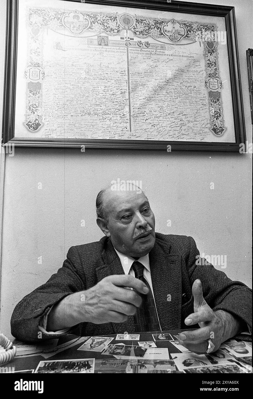 Argentine Peronist union leader José Espejo during an interview in ...