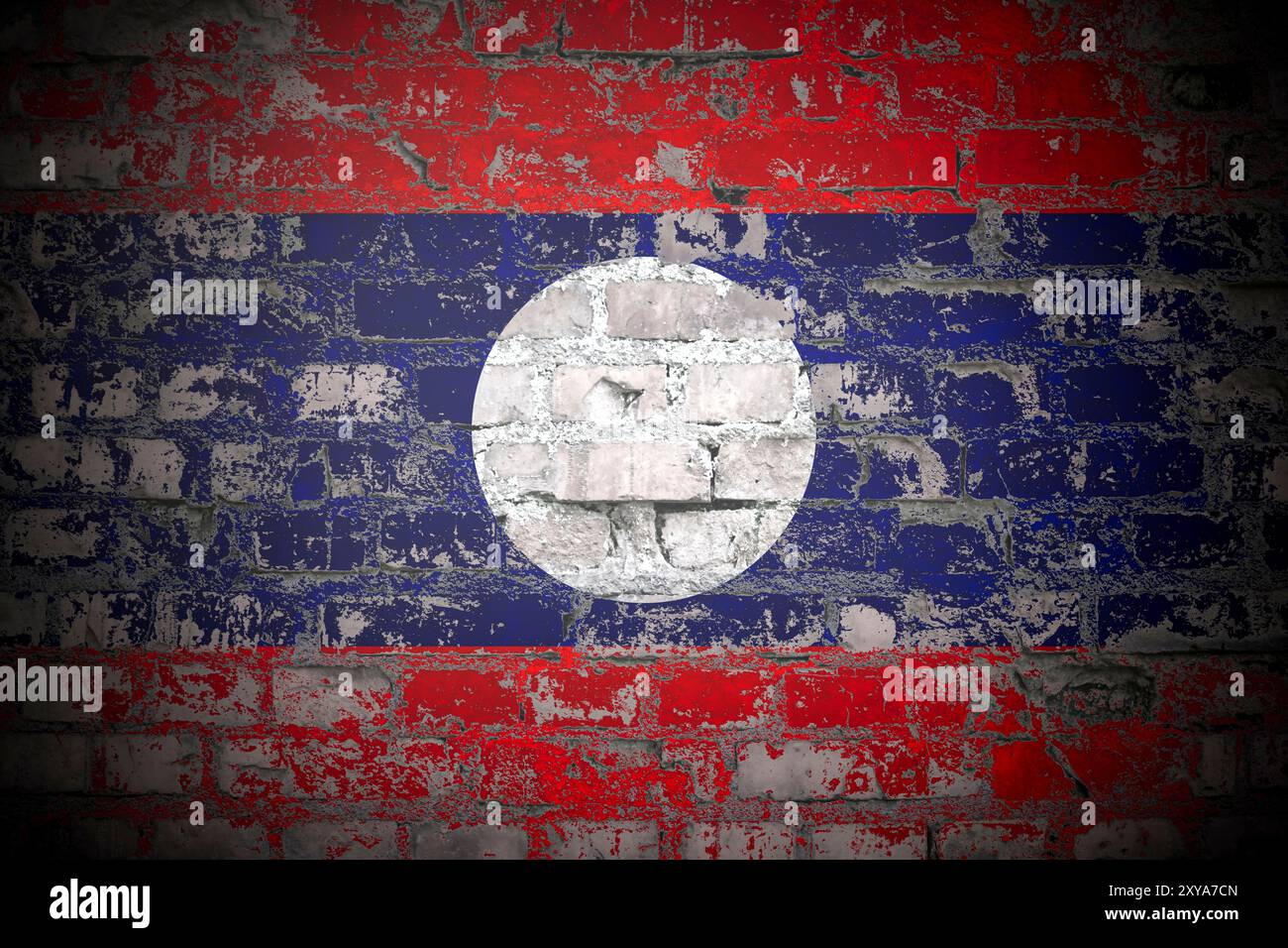 Flag on weathered cracked brick wall Stock Photo - Alamy