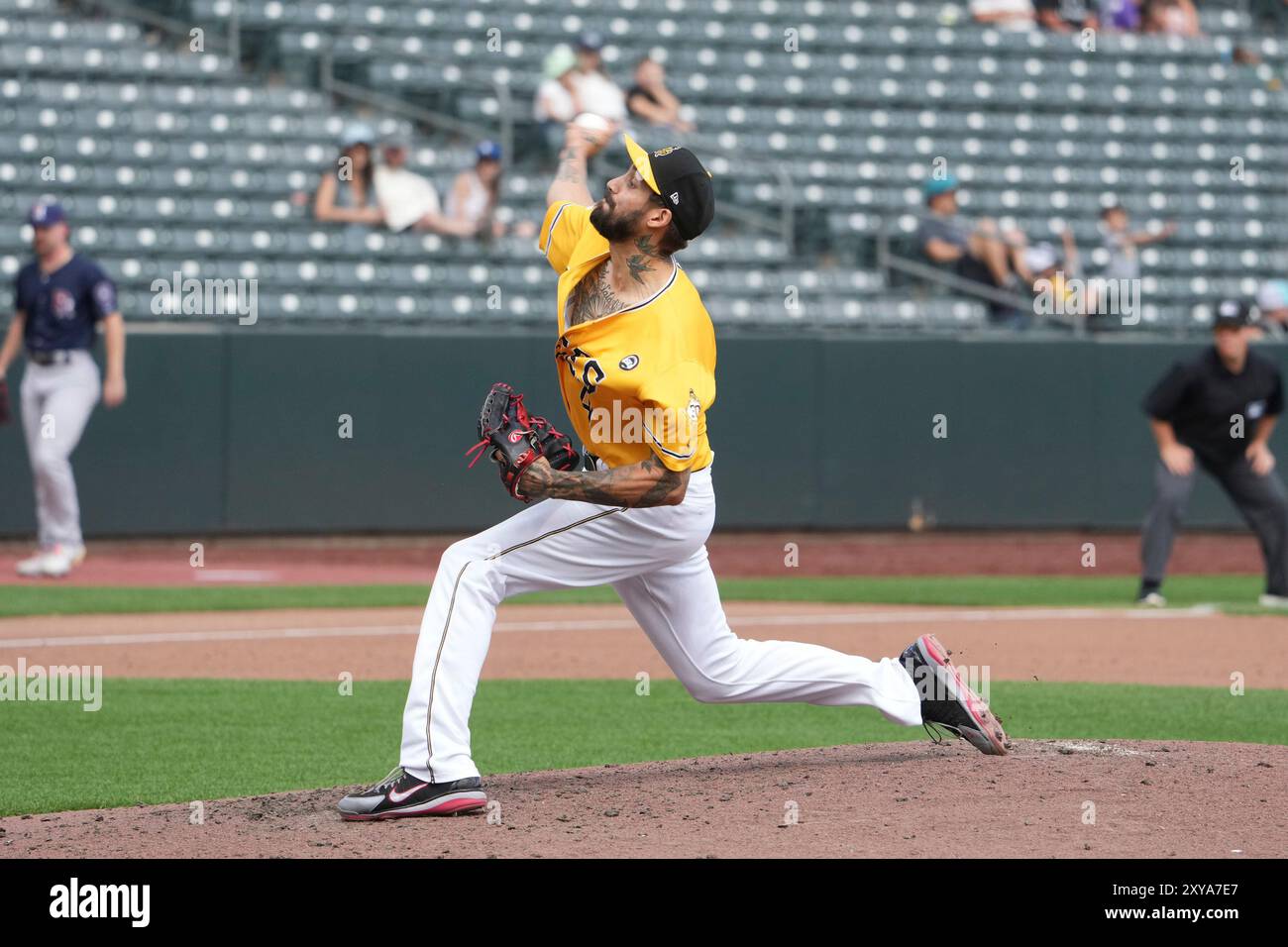August 25 2024: Salt Lake pitcher Hans Crouse (41) throws a pitch ...