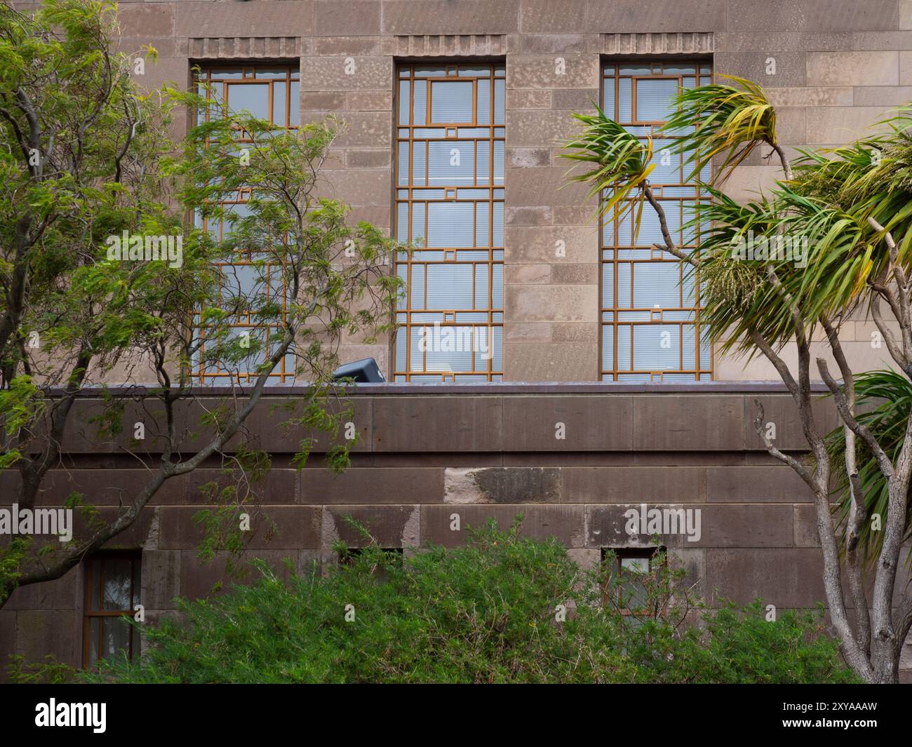 Stone Block Building Windows Stock Photo - Alamy
