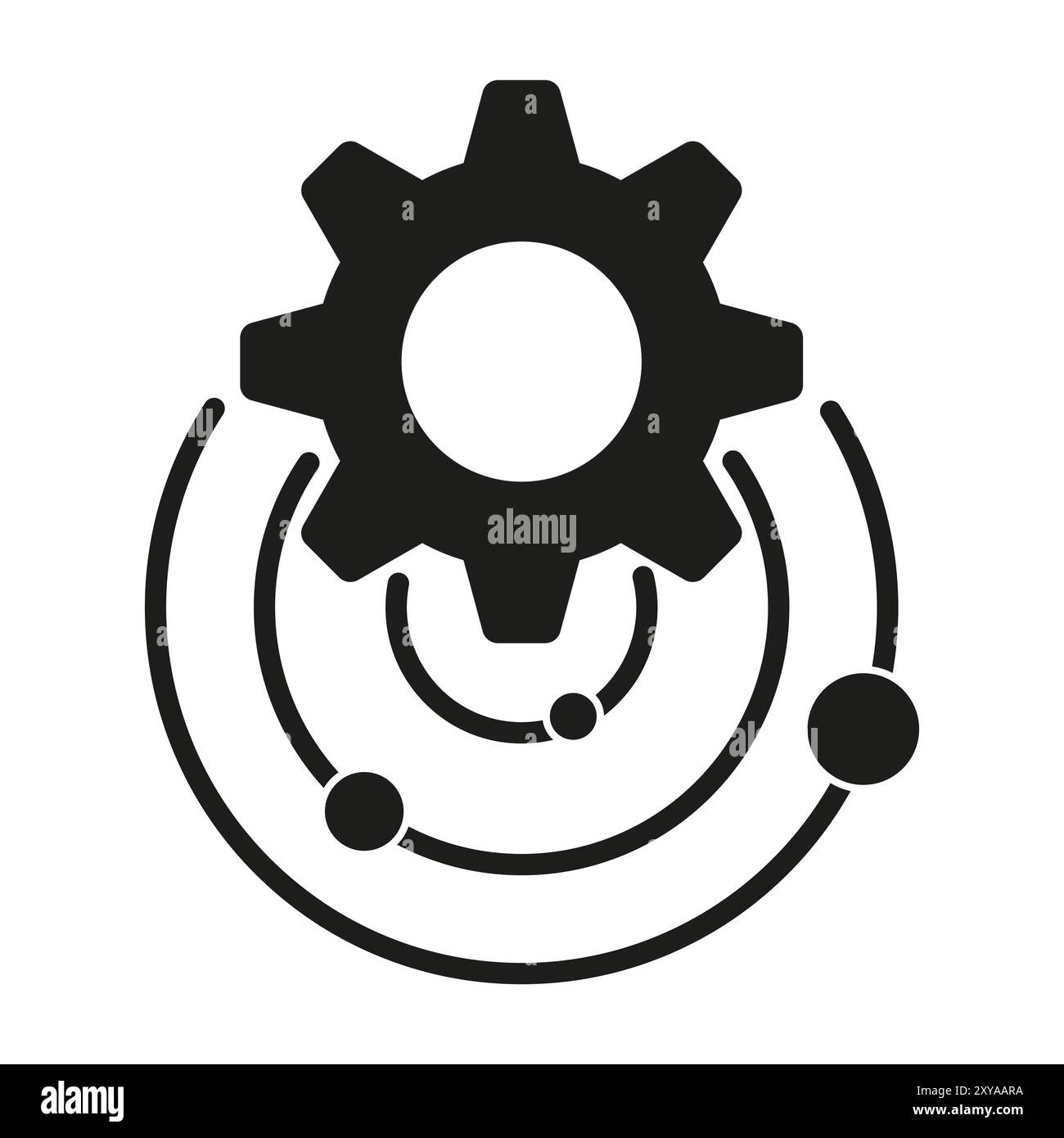 Gear technology icon. Abstract mechanical design. Circular motion ...