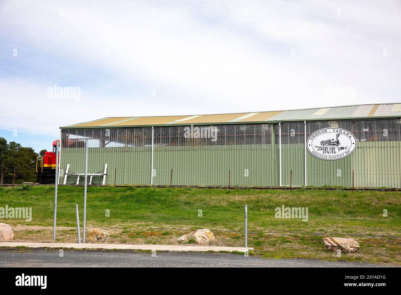 Oberon Tarana Railway heritage museum with rail carriage in Oberon town ...
