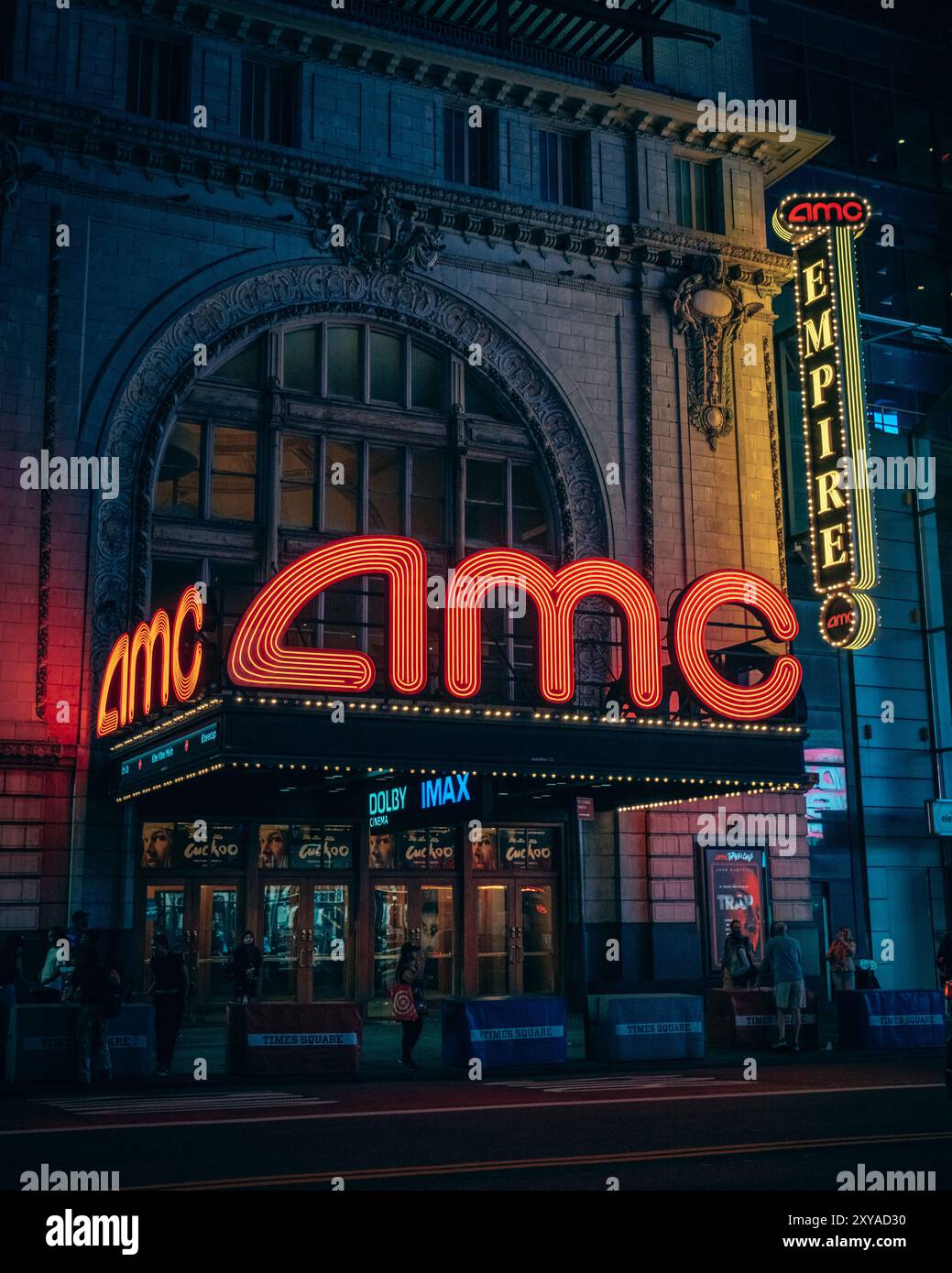 AMC Empire 25 sign at night in the Theater District, Midtown Manhattan ...