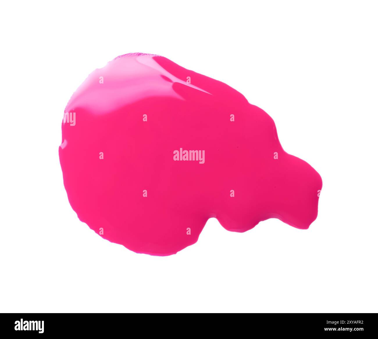 Spot of magenta ink isolated on white, top view Stock Photo - Alamy