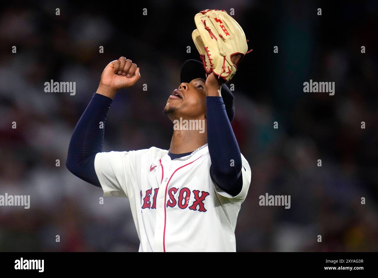 Boston Red Sox pitcher Brayan Bello celebrates after Toronto Blue Jays ...