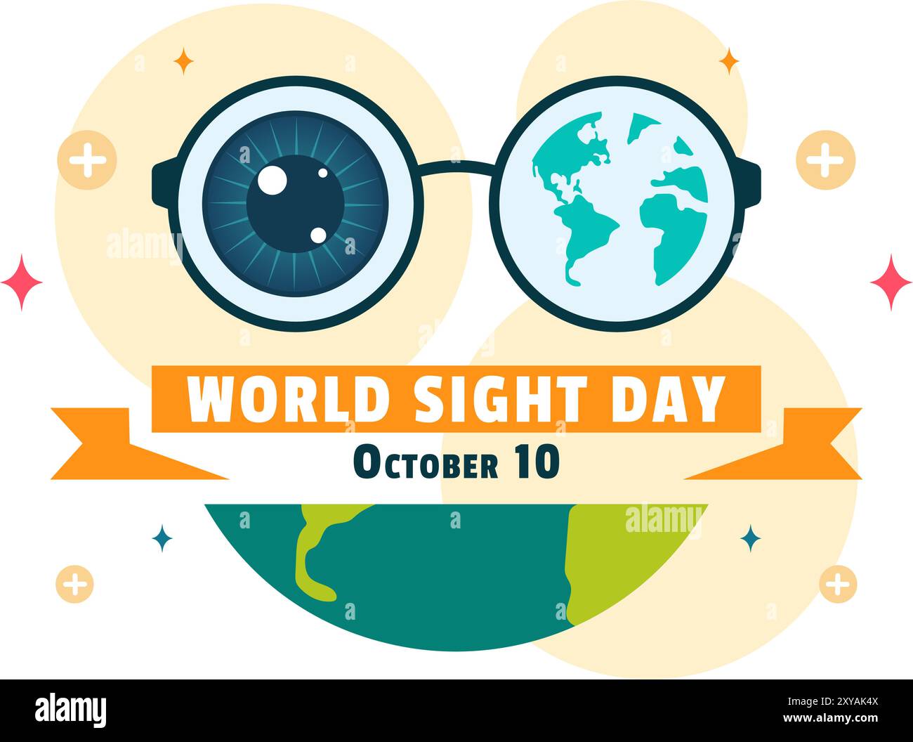 World Sight Day Vector Illustration for 10 October, featuring Vision ...