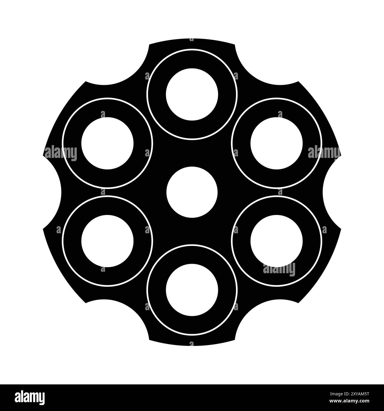 Revolver cylinder vector icon. Drum of revolver. Pistol handgun part ...