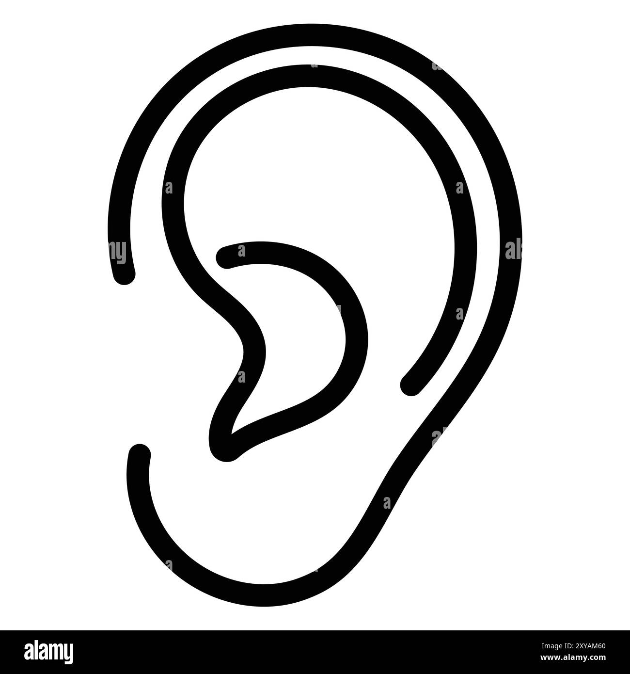 Ear, hearing vector icon. Line, glyph version, outline and filled sign ... Ear, hearing vector icon. Line, glyph version, outline and filled sign ...