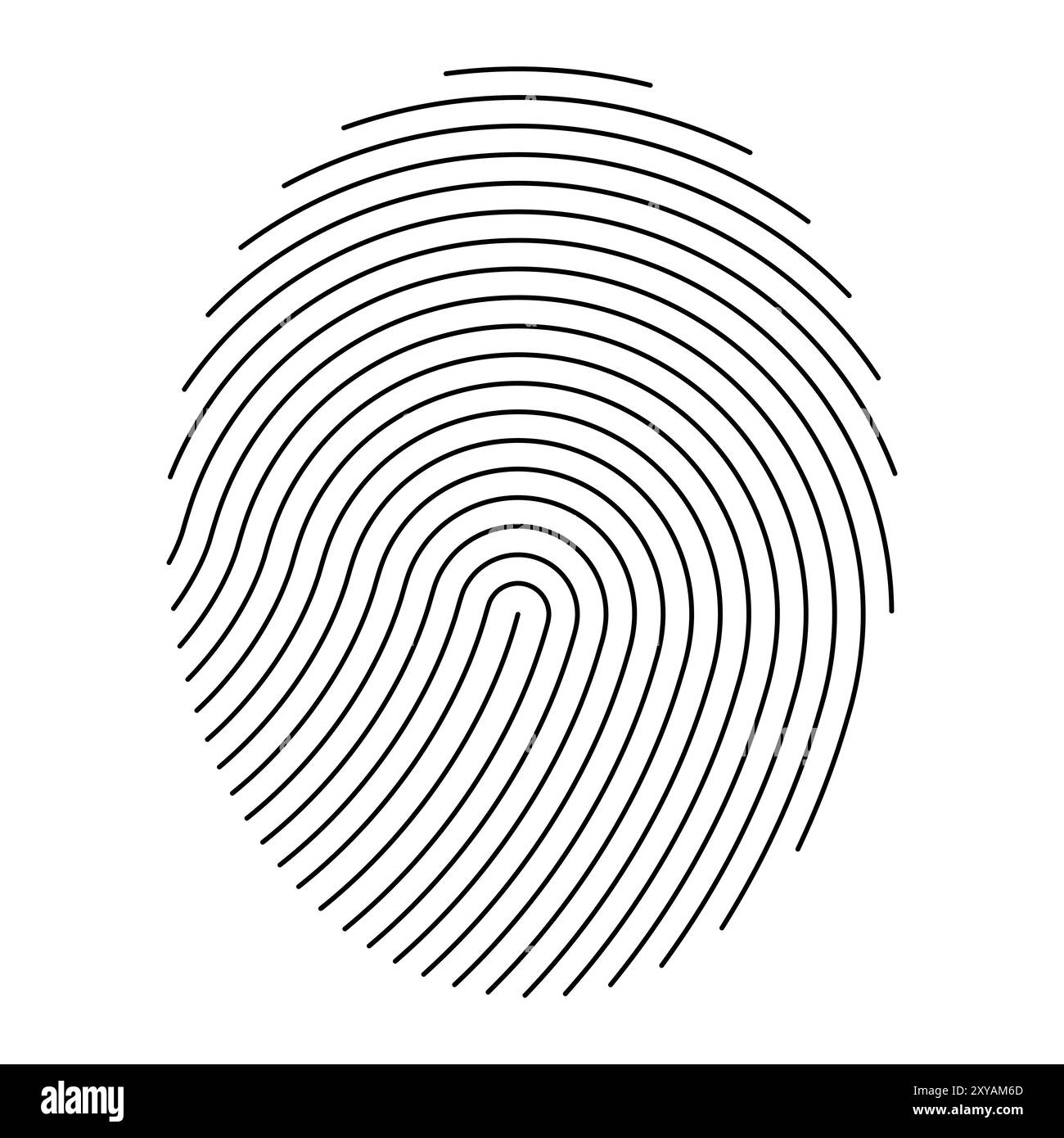Fingerprint vector icon. Personal id identity. Press finger, scan for ...