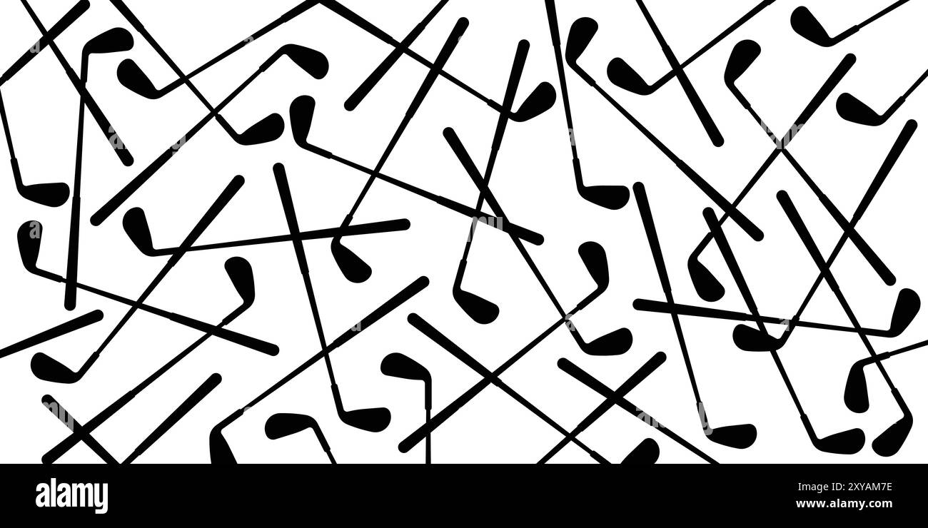 Abstract golf club seamless pattern. Vector illustration. Golf stick ...
