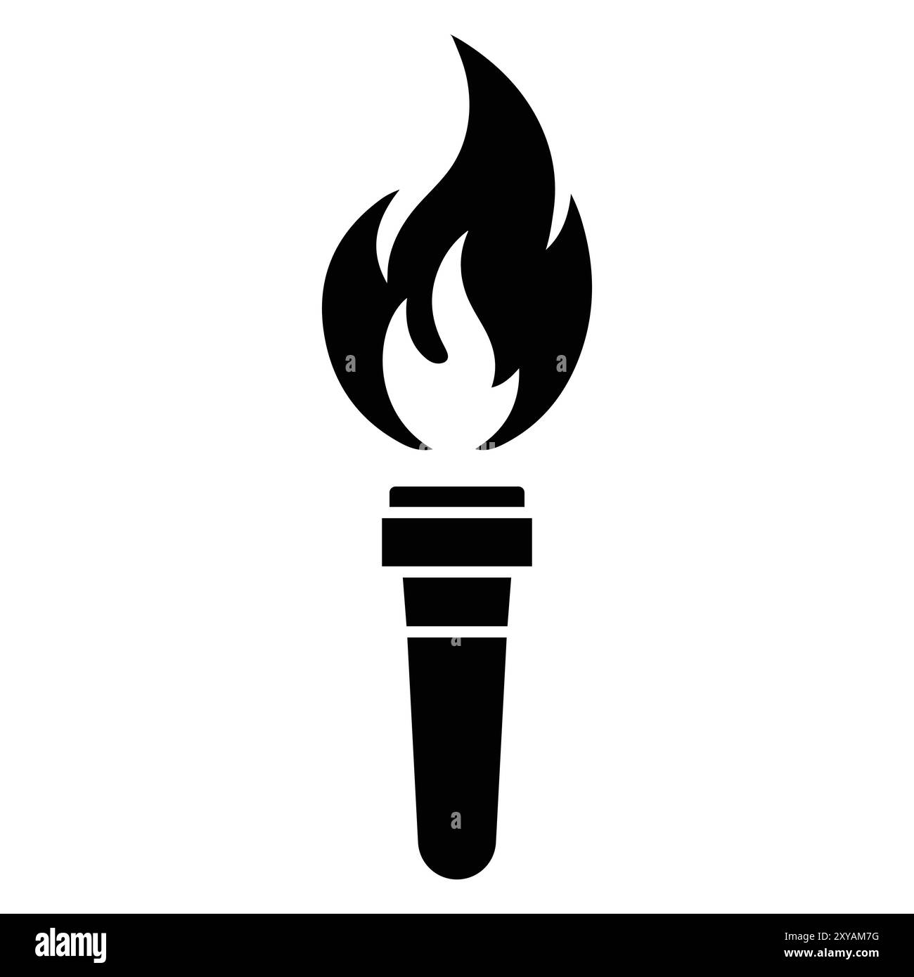 Fire torch icon vector illustration. Eternal flame symbol. Victory ...