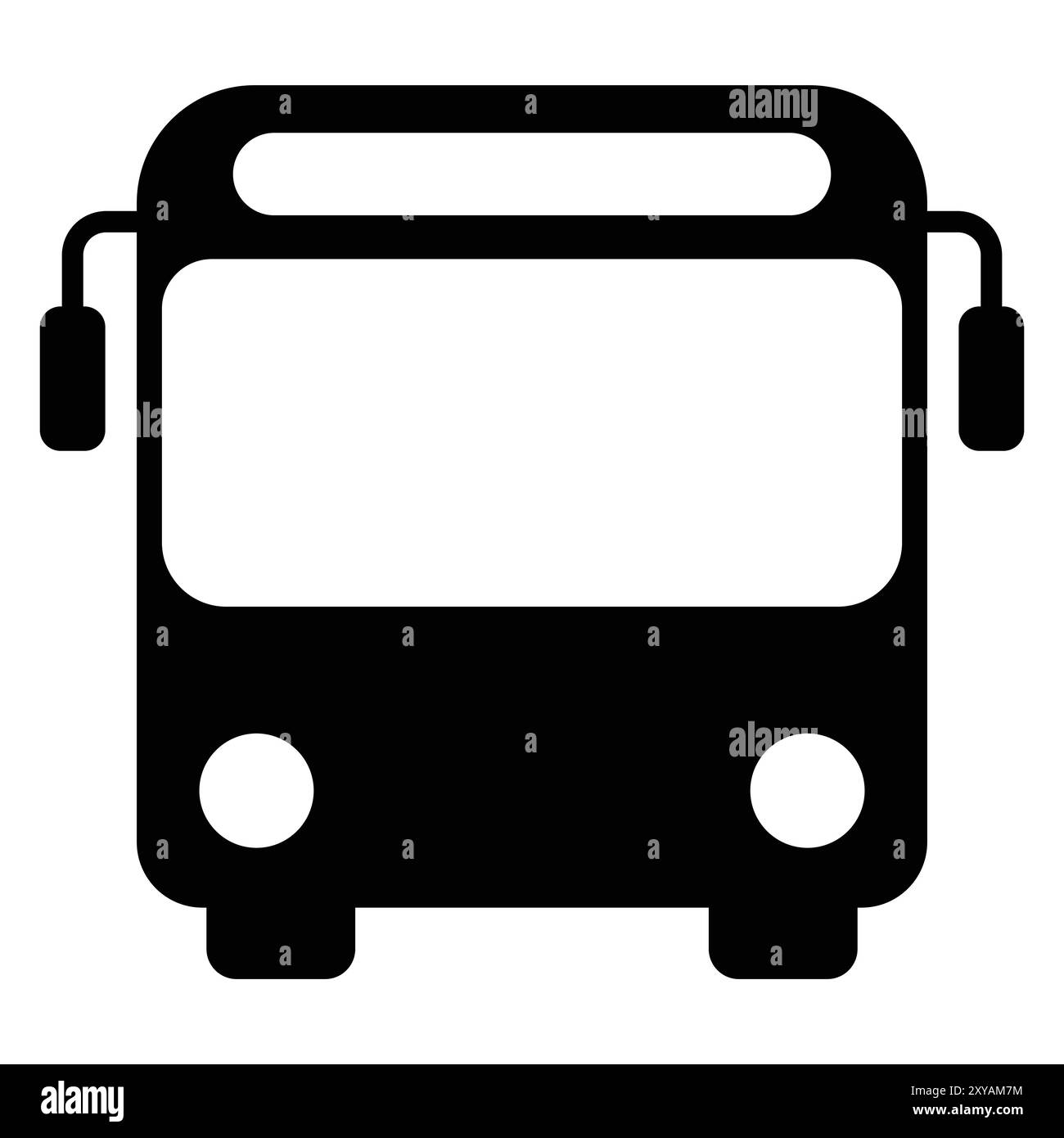 Bus vector icon. Public regular transport symbol. Black silhouette ...