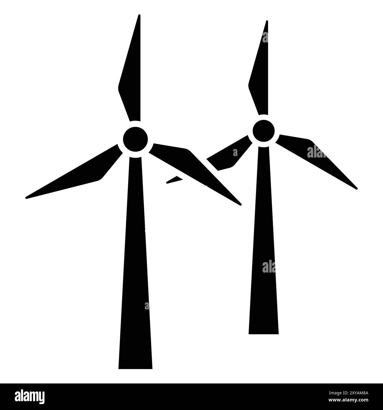 Wind-turbine vector icon. Green energy, renewable, alternative clean ...