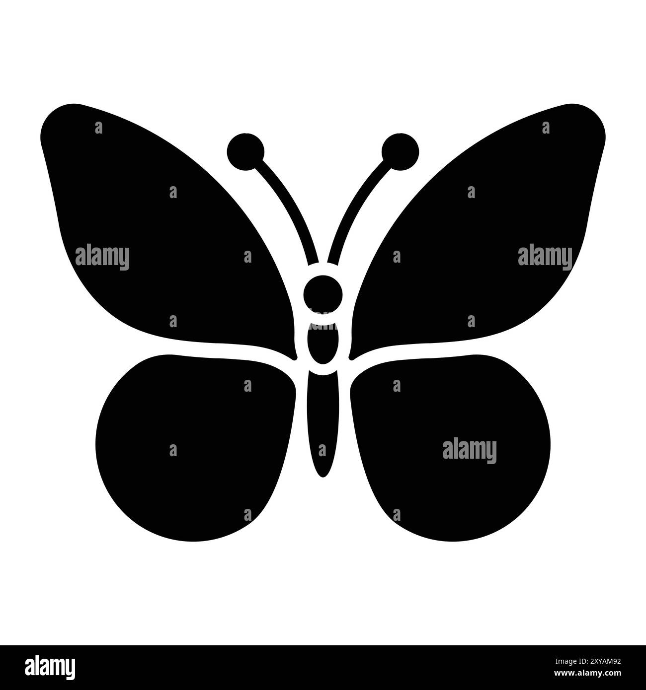 Butterfly vector icon. Flying insect. Butterflies black silhouette ...