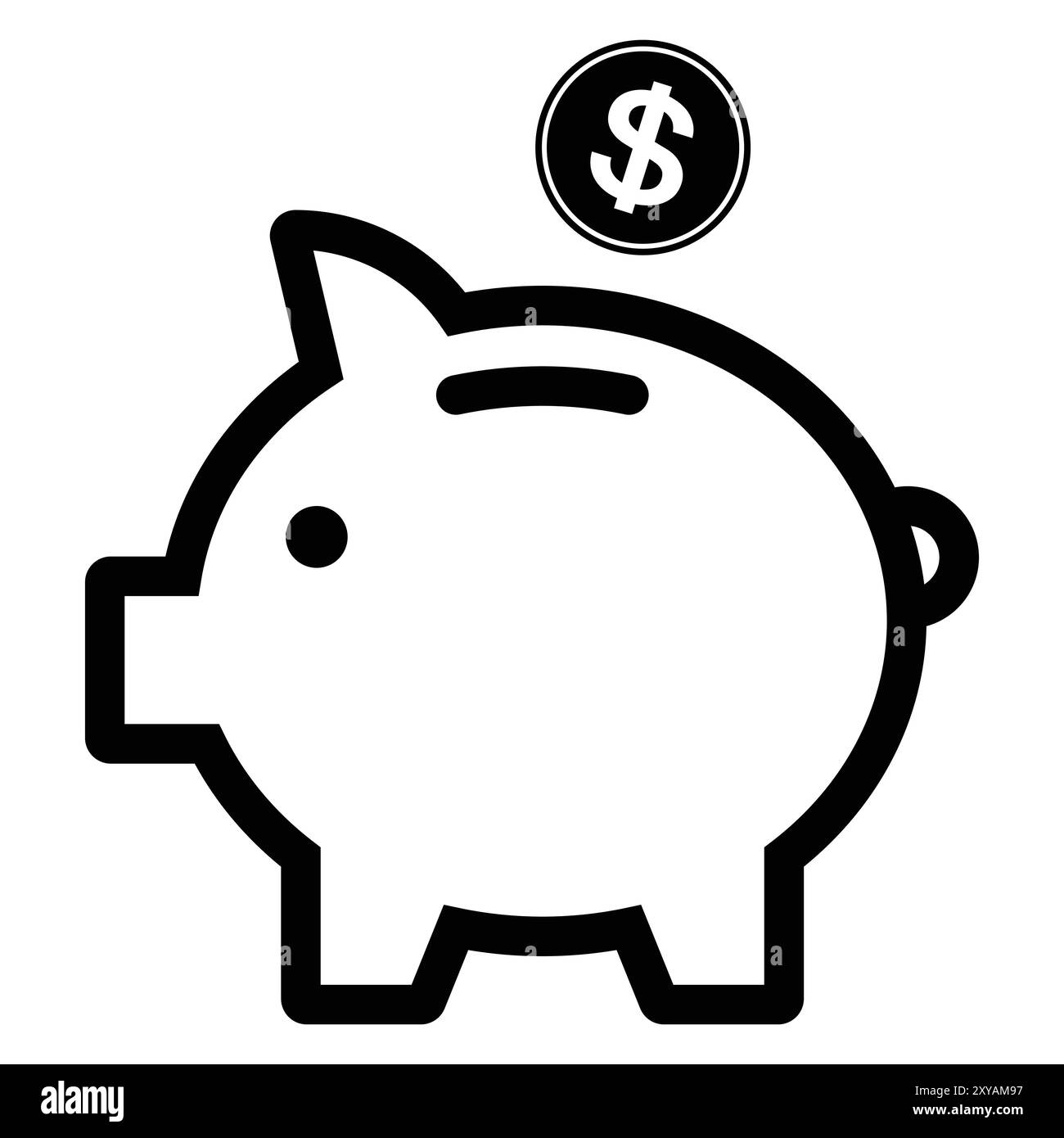 Piggy bank icon. Piggy bank saving money symbol. Baby pig piggy bank ...