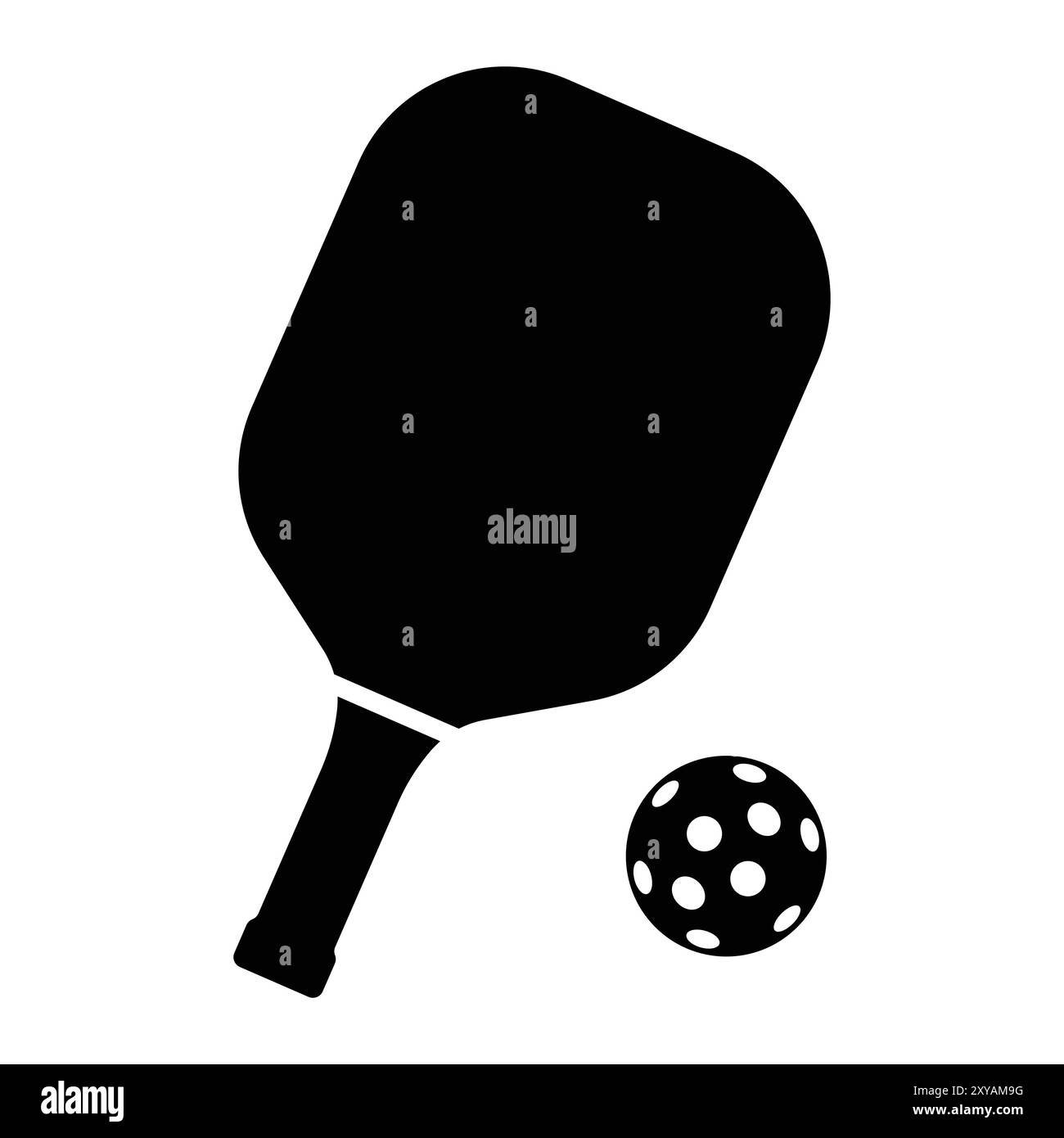 Pickleball paddle with ball flat vector icon. Perfect for sports apps ...