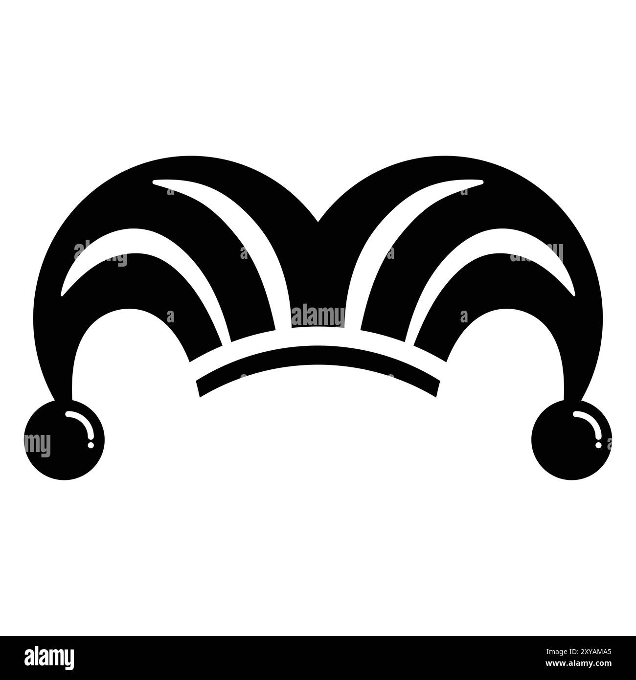 Jester hat vector icon. Joker hat black silhouette. Carnival or clown ...