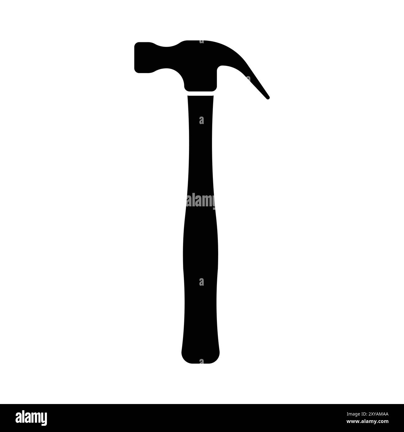 Carpenter hammer vector icon. House repair tool sign. Black silhouette ...