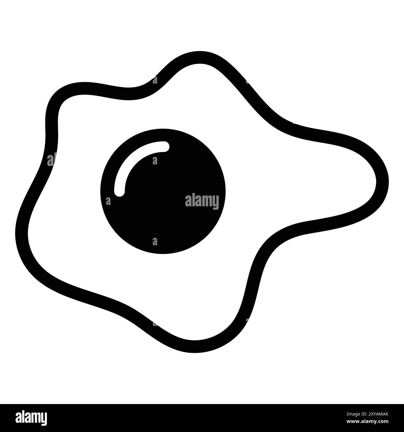 Fried egg black vector icon. Sunny side up, omelet, fried egg symbol for cooking in restaurant ...