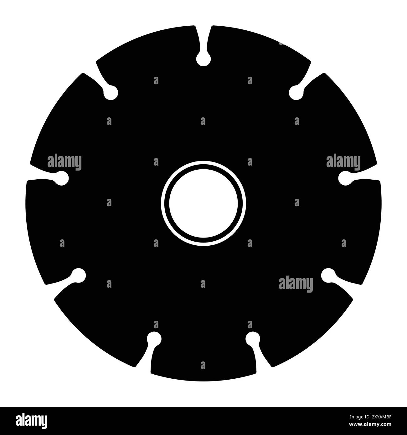 Diamond circular disc blade vector icon. Black silhouette. Symbol for ...
