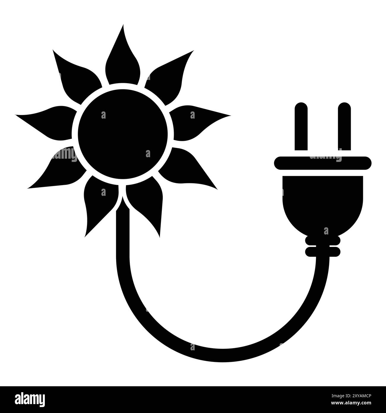 Sun energy vector icon. Eco electricity sign. Sun radiating rays and ...
